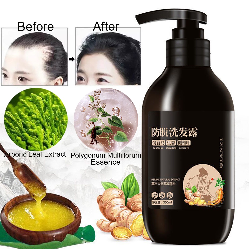 Ginger Anti Hair Loss Shampoo Polygonum Multiflorum Essence nourishes Repair Damaged hair anti ...