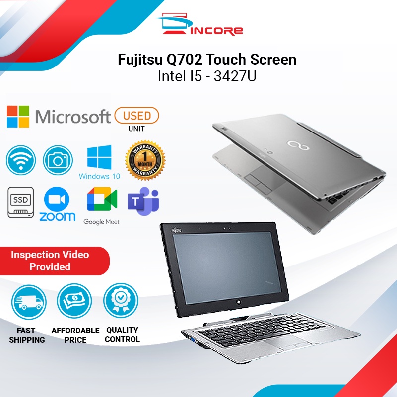 Fujitsu Q702 Touch Screen Tablet with Keyboard - Intel I5-3427U / 4GB ...