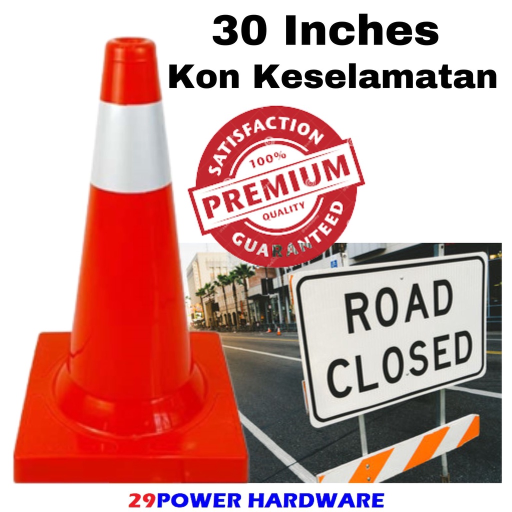 33 Inches Portable Reflective Lightweight Safety Cone Traffic Parking ...