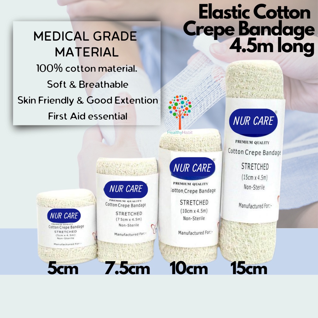DURASAFE | NUR CARE Elastic Cotton Crepe Bandage (5cm | 7.5cm | 10cm ...