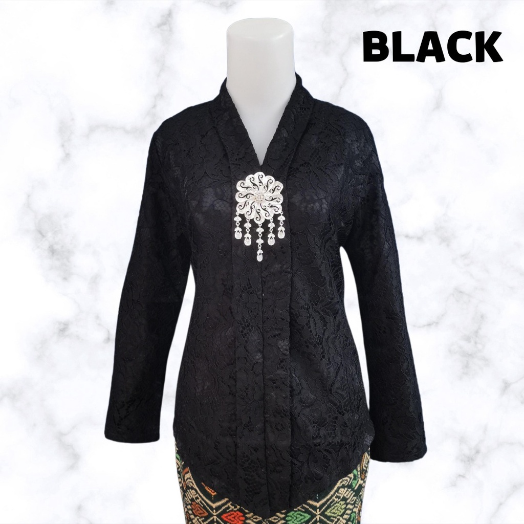 Baju Kebaya Lace Beralas - Warna Hitam (Lengan Panjang) | Shopee Malaysia