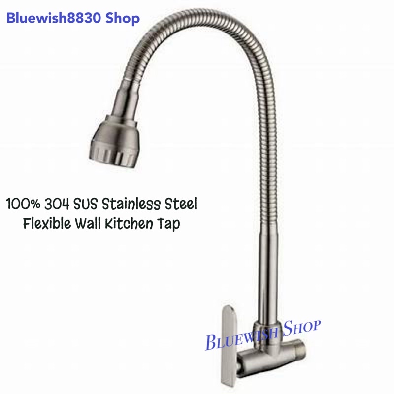 Stainless Steel SUS304 Flexible Wall / Pillar Kitchen Faucet / Flexible ...