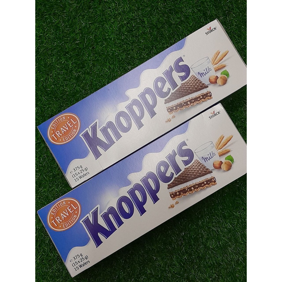 Chocolate KNOPPERS Milk Hazelnut Wafer Box T15 375g Coklat | Shopee ...