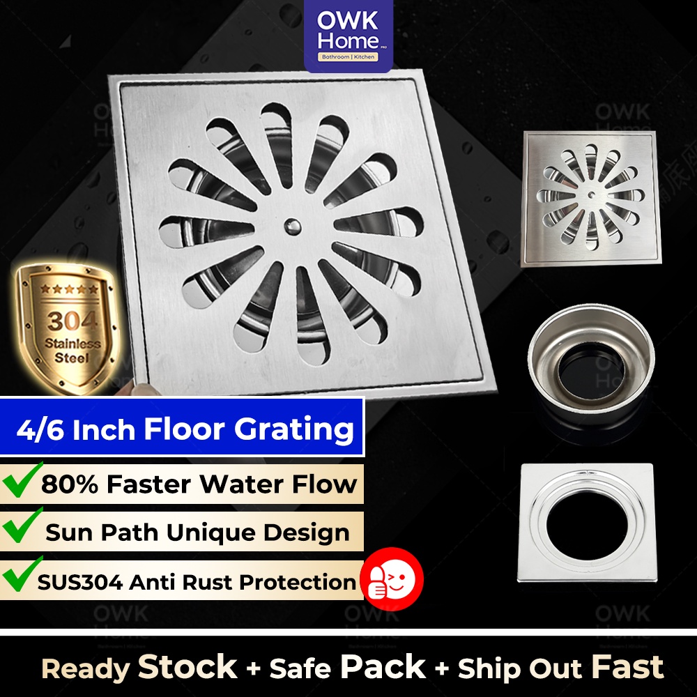 11/15cm SUS 304 Floor Trap Floor Grating - Anti Cockroach ABS Base ...