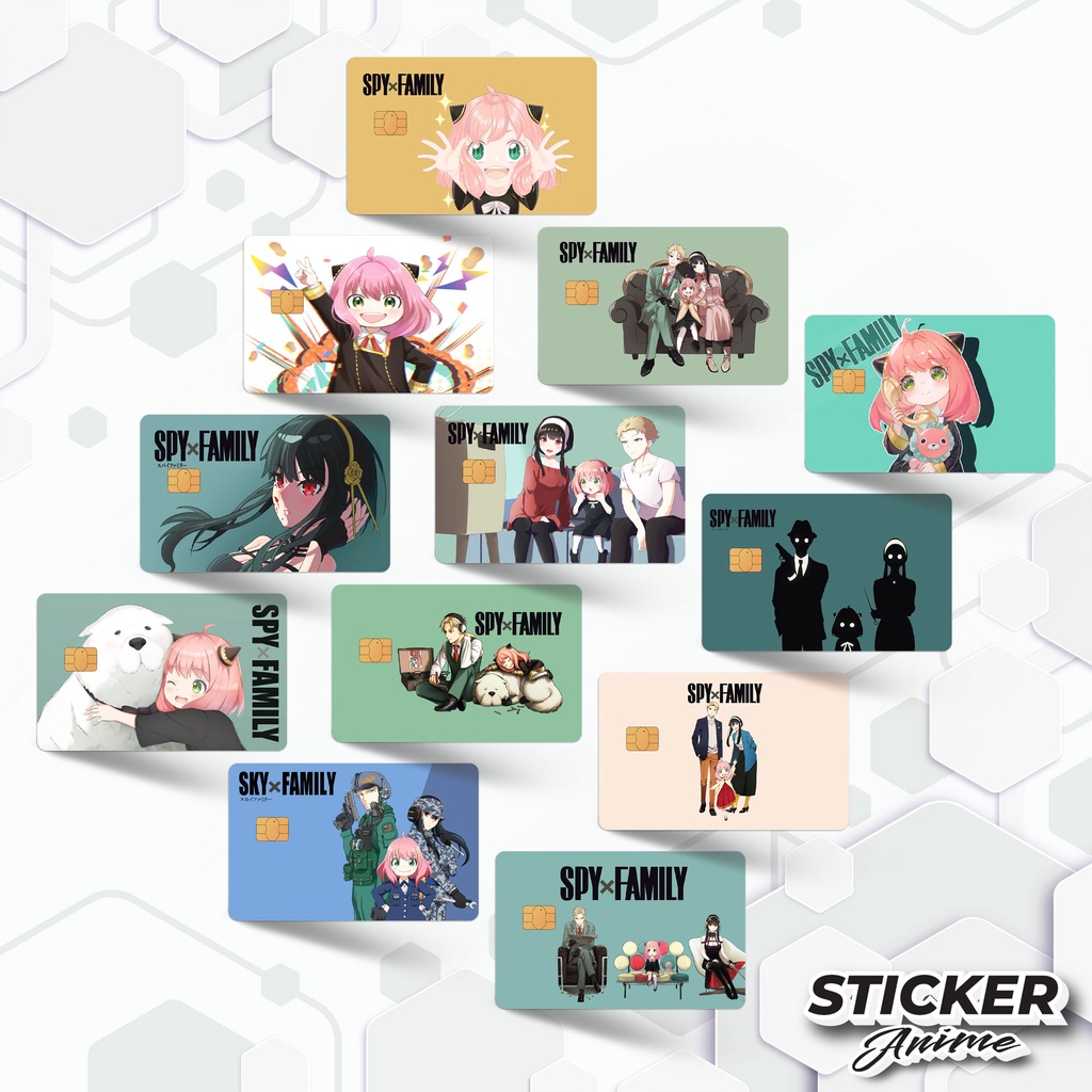 Sticker Anime Spy X Family Anya Loid Yor Forger Stiker Card Cover ATM ...