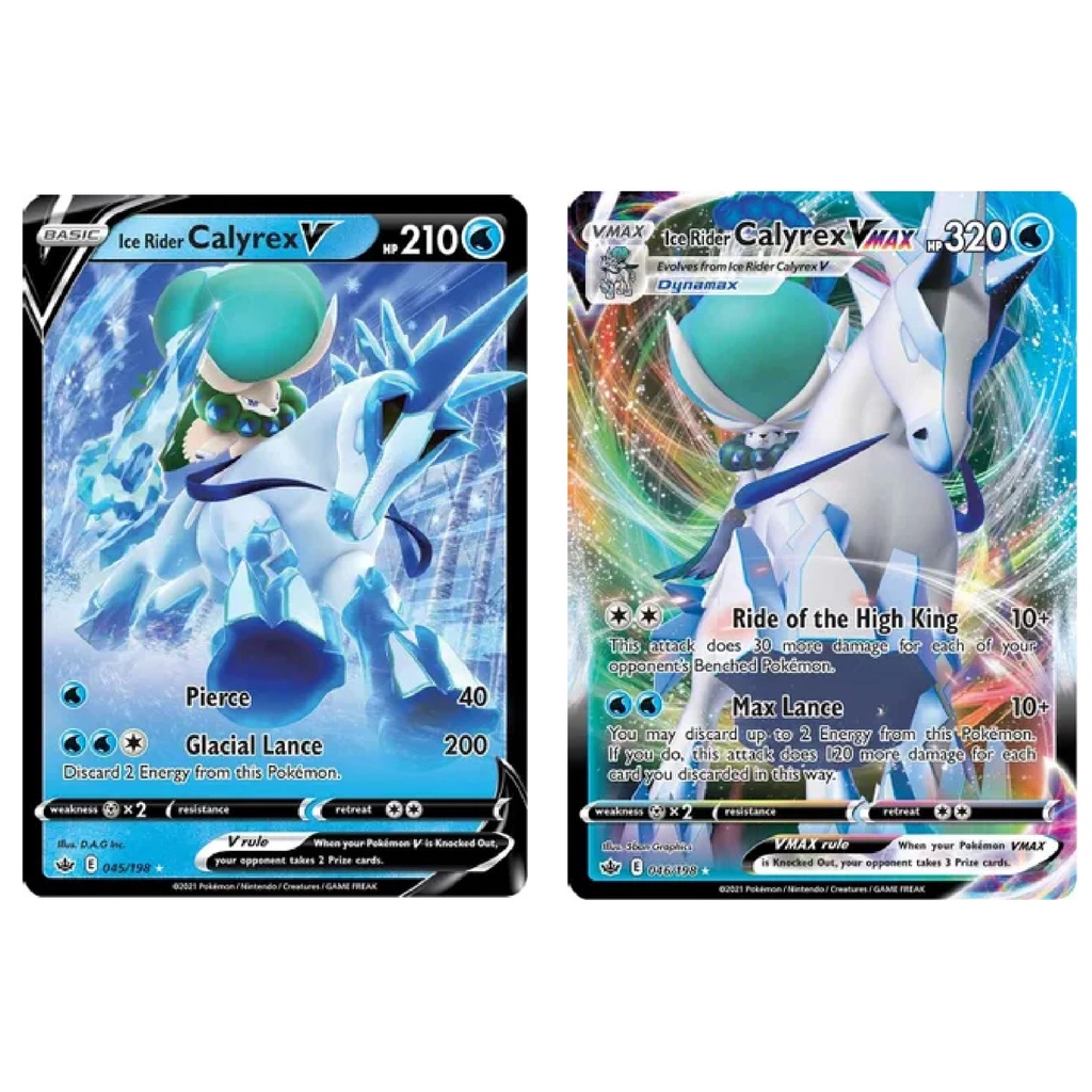 Ice Rider Calyrex V & VMAX / Ultra Rare / 045/198 & 046/198 / English ...