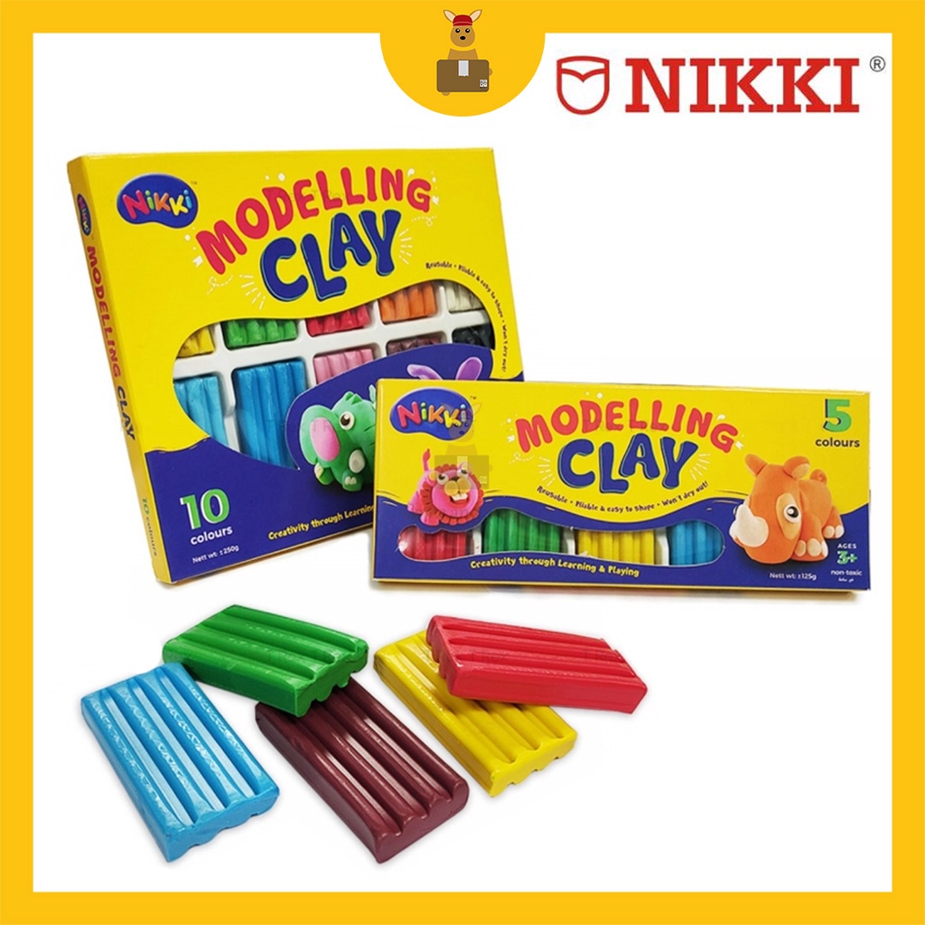 Nikki Modelling Clay Plasticine Tanah Liat (5 / 10 Colors) | Shopee ...