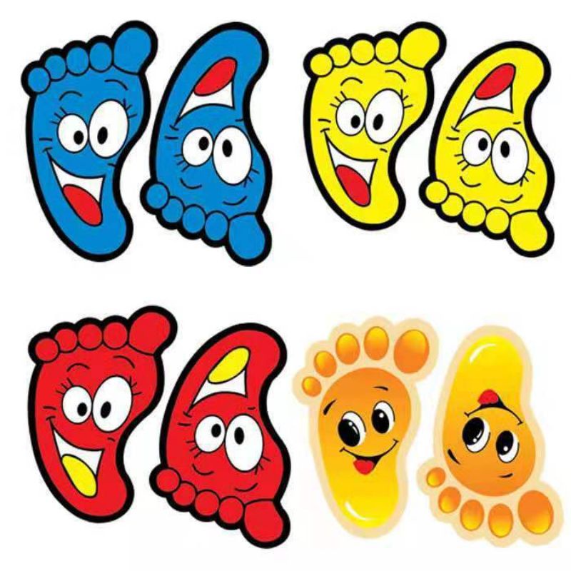 HIASAN KELAS STICKER TAPAK KAKI KARTUN/CLASSROOM DECOR FOOTPRINT ...