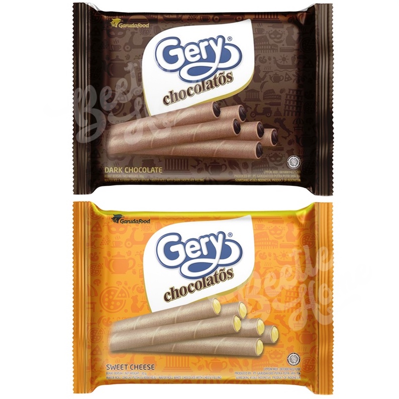 Gery Mini Chocolatos Biscuit Wafer Roll Sweet Cheese / Dark Chocolate ...