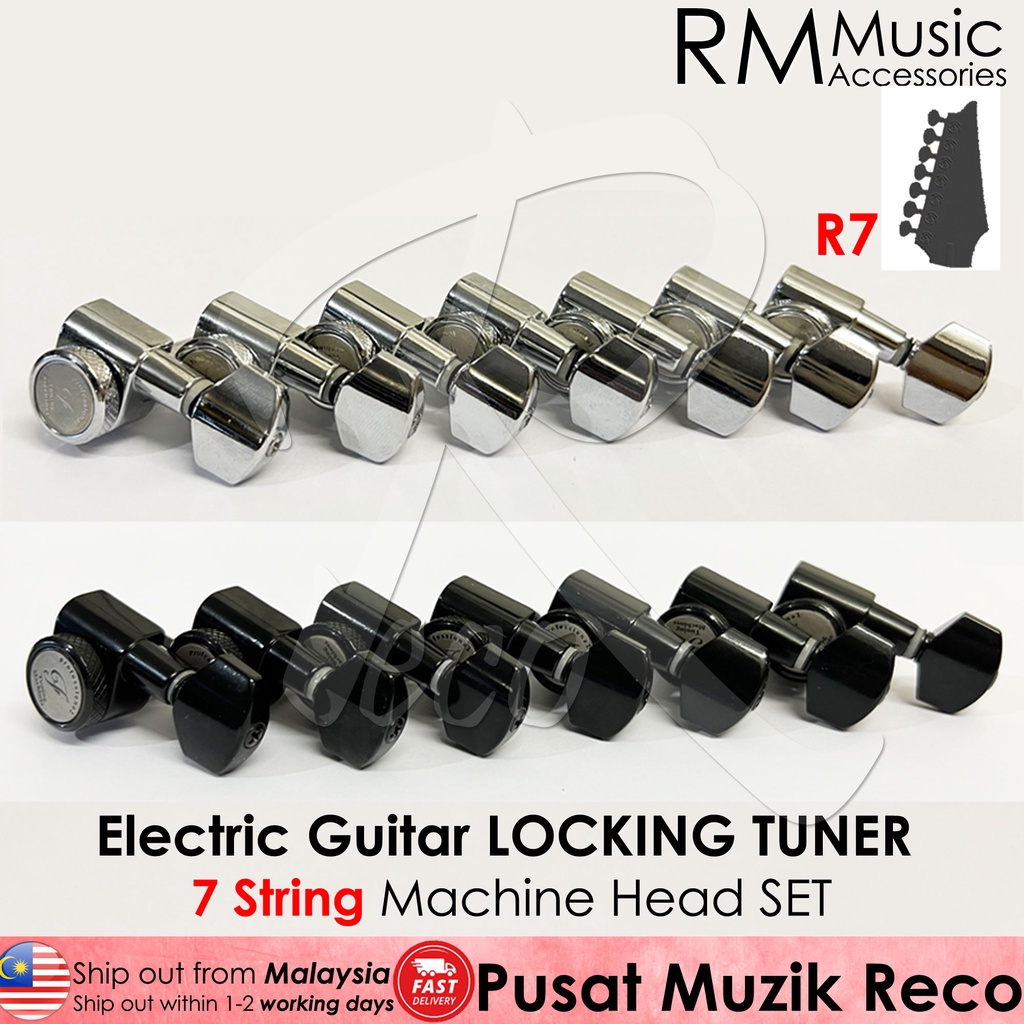RM 7 STRING Electric Guitar Locking Tuner Guitar Machine Head SET ...