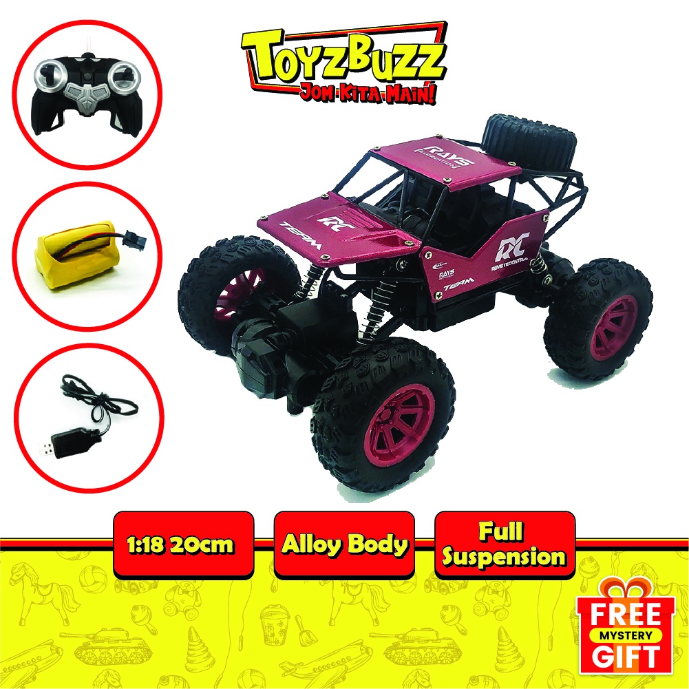 Toyz Buzz 1:18 alloy body full suspension rc monster truck kereta ...