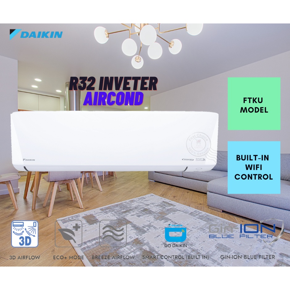 Smart Control Daikin Air Cond 1hp Ftku28b 1 5hp Ftku35b R32 Deluxe