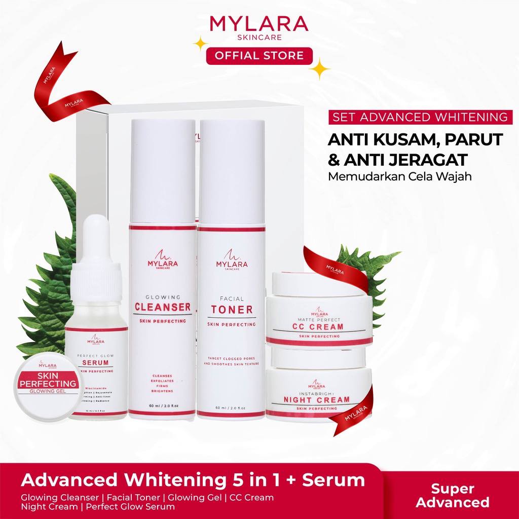 MYLARA SET ADVANCED WHITENING 5 in 1 + PERFECT GLOW SERUM | Shopee Malaysia