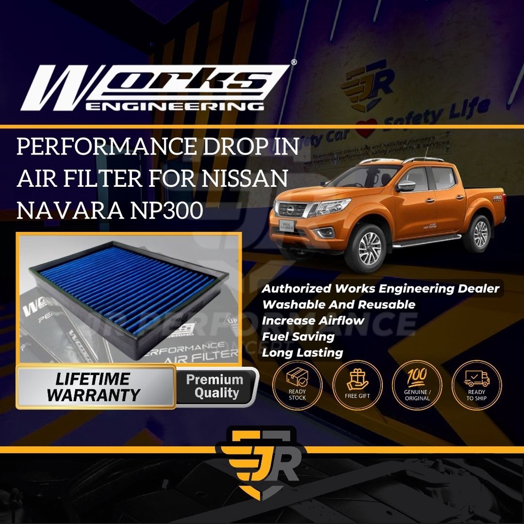 Works Engineering Washable Drop In Replacement Air Filter Navara NP300 ...