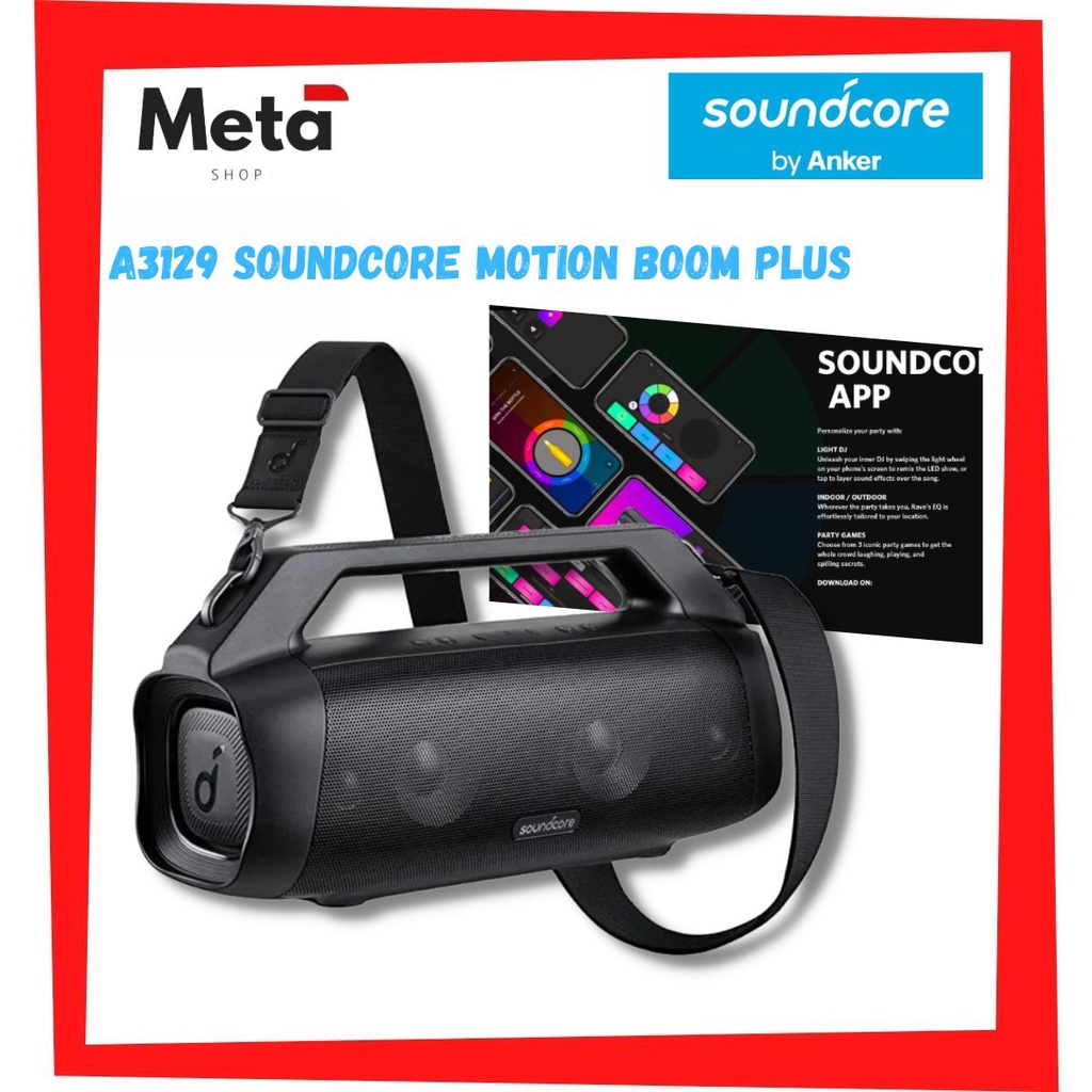 Anker A3129 Soundcore Motion Boom Plus Outdoor Speaker with 80W Booming Sound, 20H Playtime ...