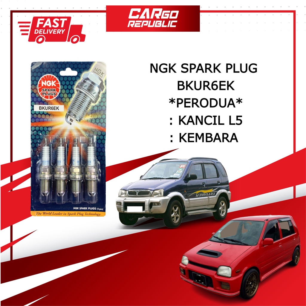 Perodua Kembara , Kancil L5 (BKUR6EK) Ngk Spark Plug Set 100% Original ...