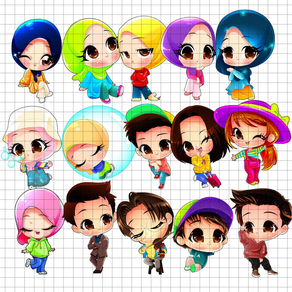 BUNDLE 1 KARTUN DOODLE CHIBI COMEL PELBAGAI RAGAM | Shopee Malaysia
