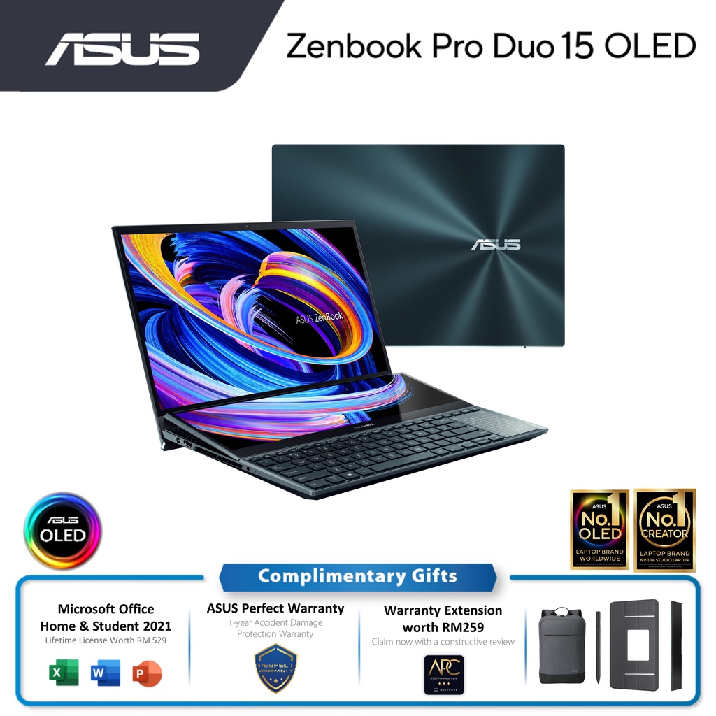 Spesifikasi dan harga Asus Zenbook Pro Duo 15 Oled di Malaysia ...