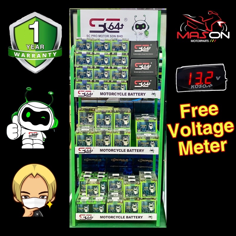 SC64 100% GEL /SEALED BATTERY (YB5L-BS) (YTZ5S-BS) (YB3L-BA) (YTZ6-V ...