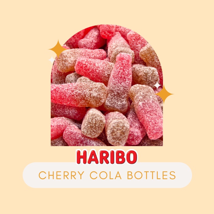 Haribo Fizzy Cherry Cola Bottles +-100g Repack (HALAL) Gummy Candy ...