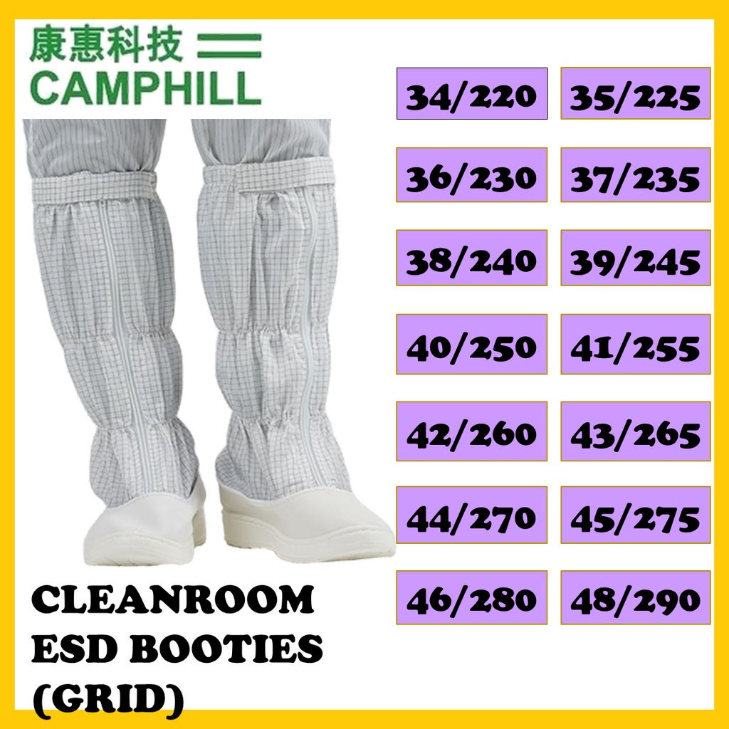 [Ready Stock] ESD Booties GRID Cleanroom Antistatic Industrial Working ...