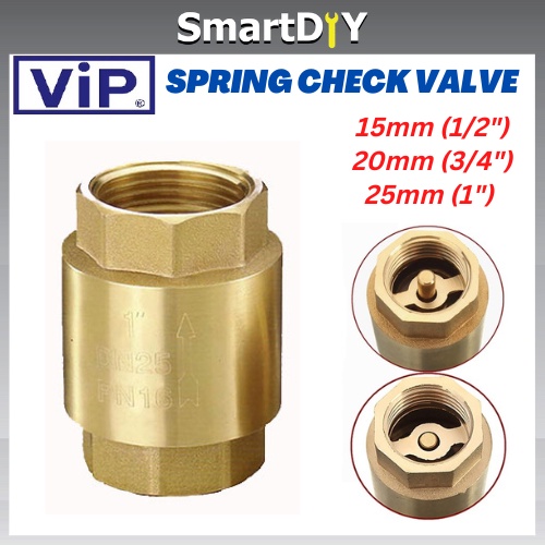 "VIP" BRASS VERTICAL SPRING CHECK VALVE / ONE WAY VALVE / NON-RETURN ...