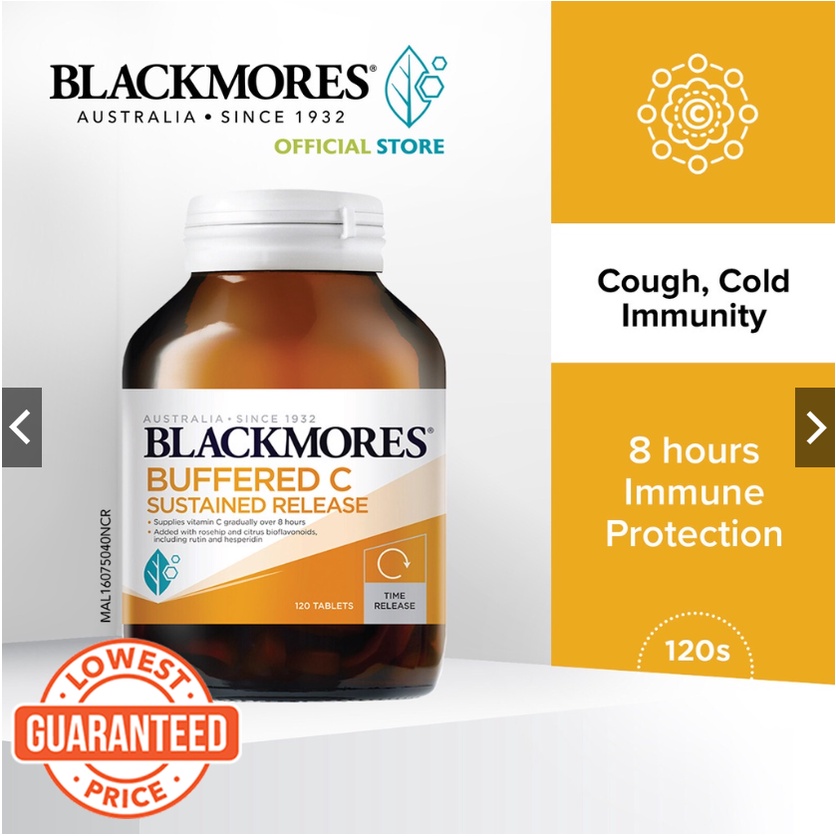 Blackmores Buffered C 120s - Supplies Vitamin C Gradually over 8 Hours ...