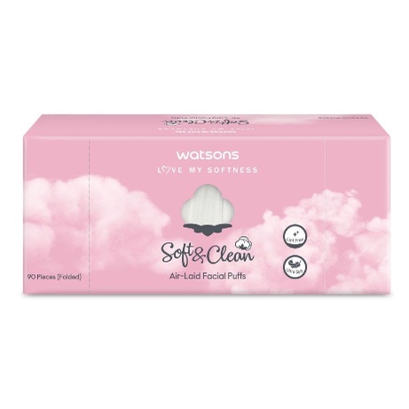 WATSONS Soft Clean Air Laid Facial Cotton Puffs (90s) | Shopee Malaysia