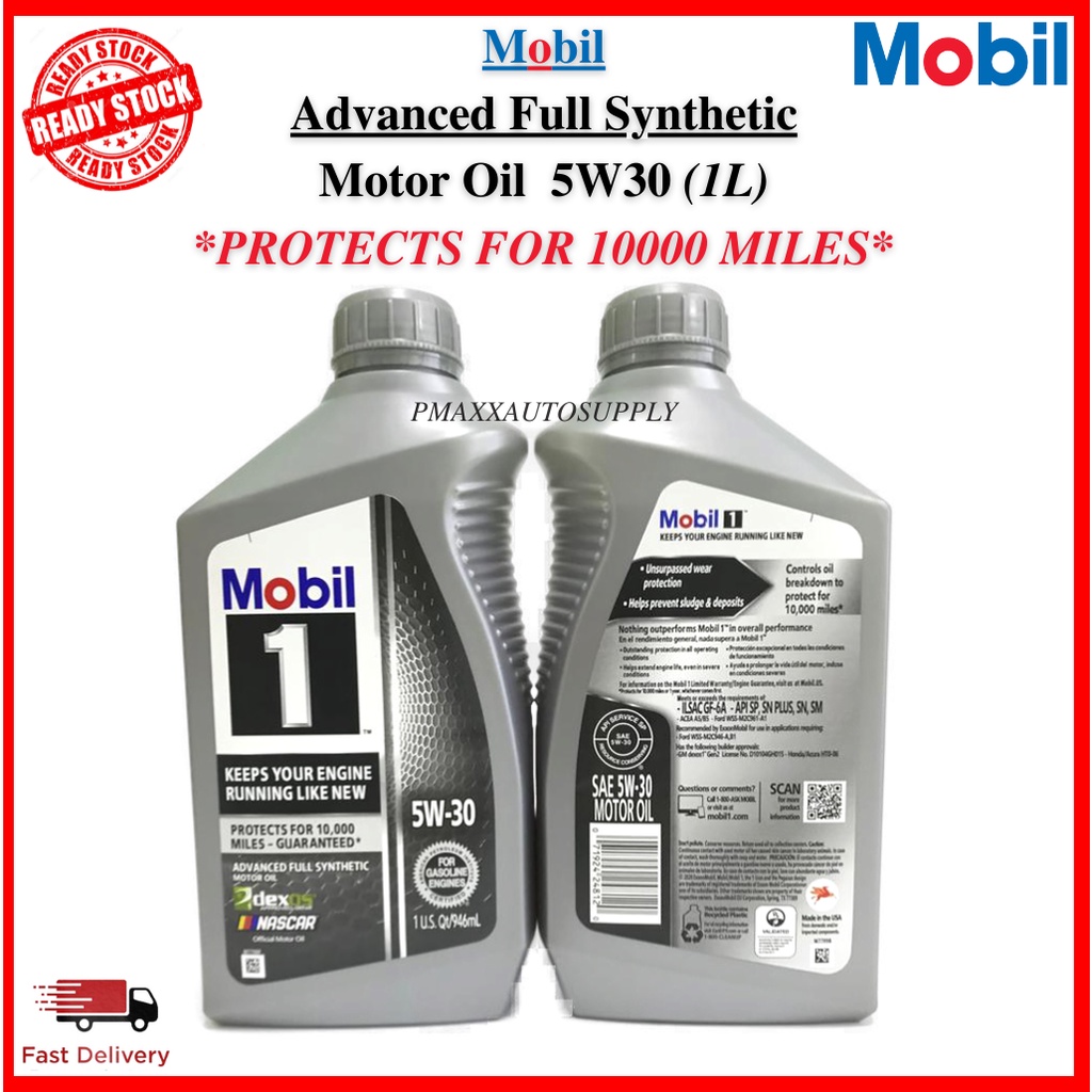 ORIGINAL MOBIL 1 ADVANCED 5W30 SN PLUS FULLY SYNTHETIC ( 1L) MOTOR ...