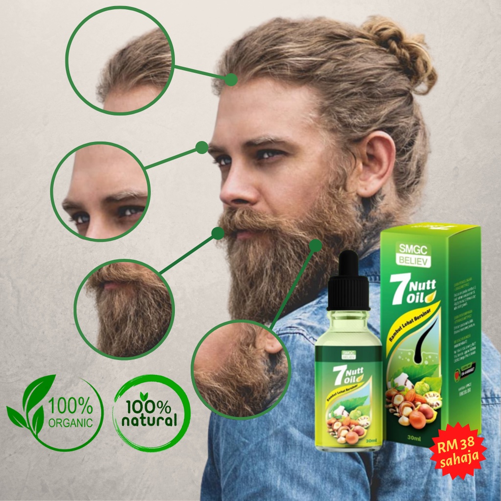 7 NUTT OIL- MINYAK PELEBAT RAMBUT DAN JAMBANG-100% Formula Minyak Buah ...