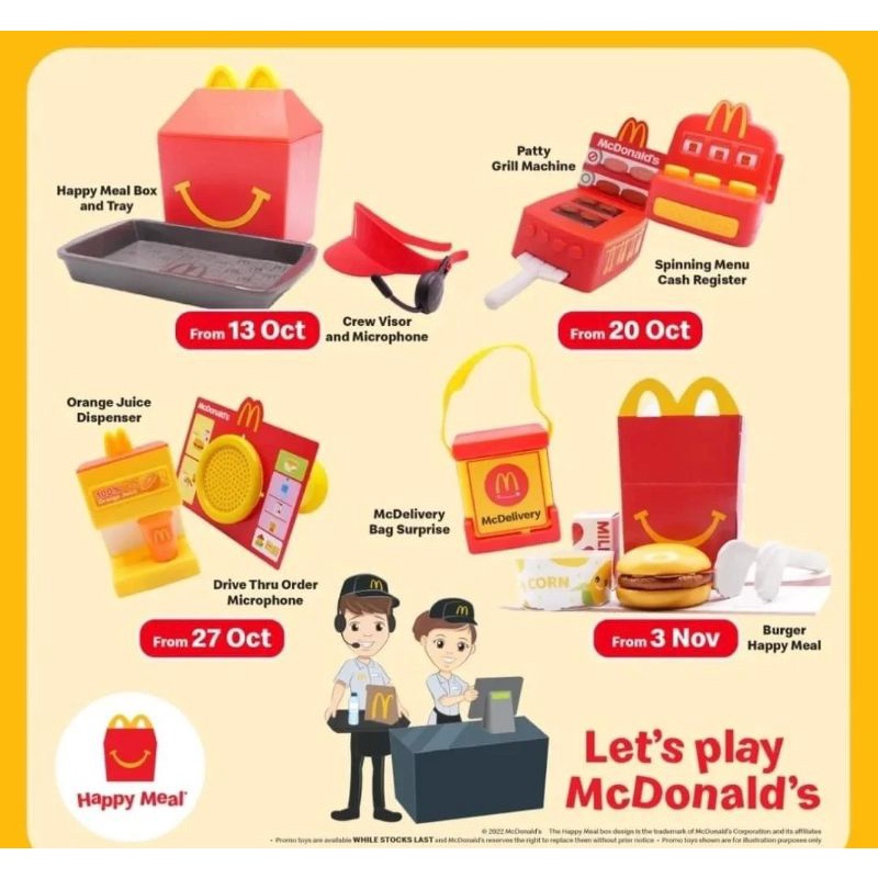 Crew Visor and microphone Mcdonald's Happy Meal Toys 2022 Week 1- Week ...