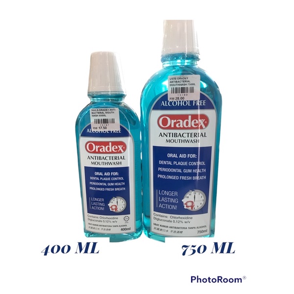 ORADEX ANTIBACTERIAL MOUTHWASH 400ML / 750 ML (ALCOHOL FREE) (ORAL CARE ...