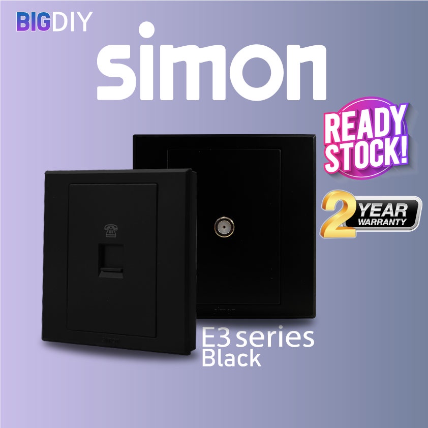 Simon E3 Series (Black) Switch / Switches & Socket Outlet 13A + USB ...