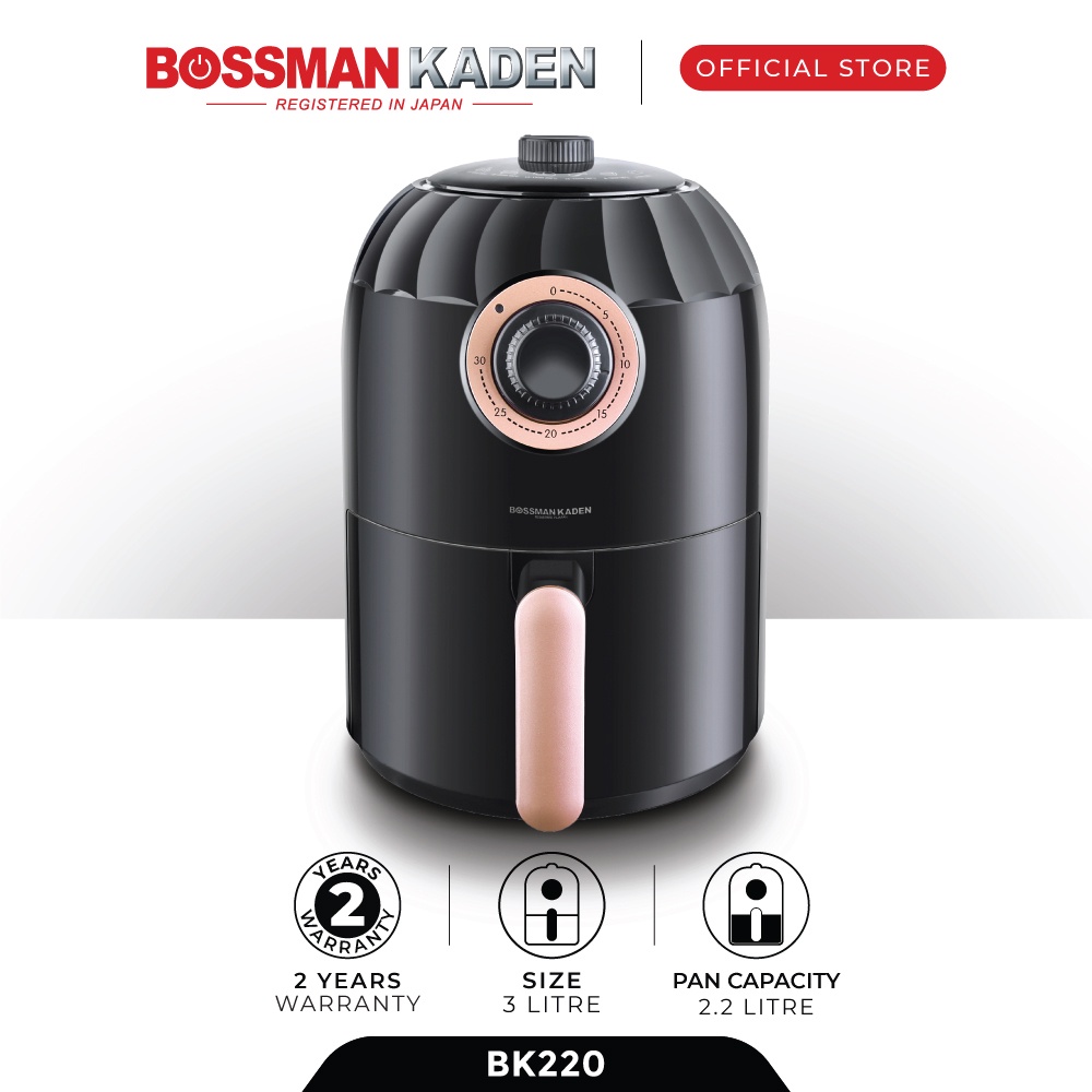 Bossman Kaden Mini Air Fryer - Black (3L) BK220 | Shopee Malaysia