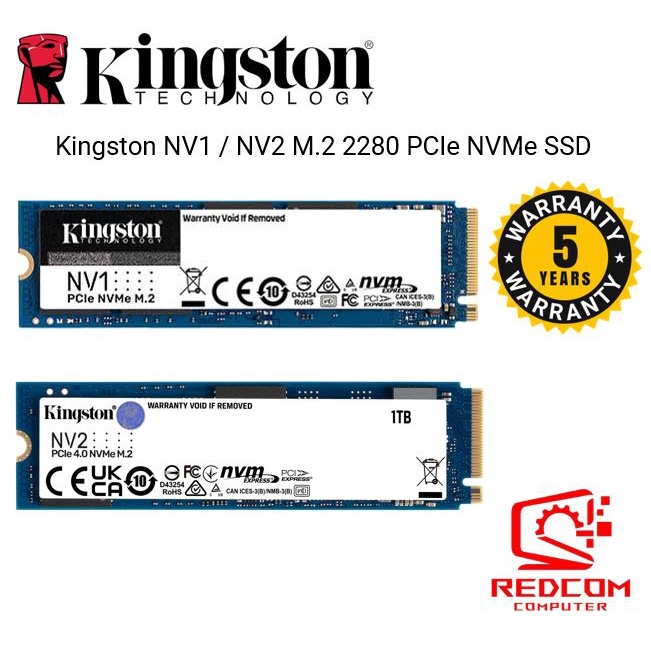 Kingston SSD NV1 Gen 3x3 / NV2 PCIe Gen 4x4 M.2 2280 NVMe Internal ...