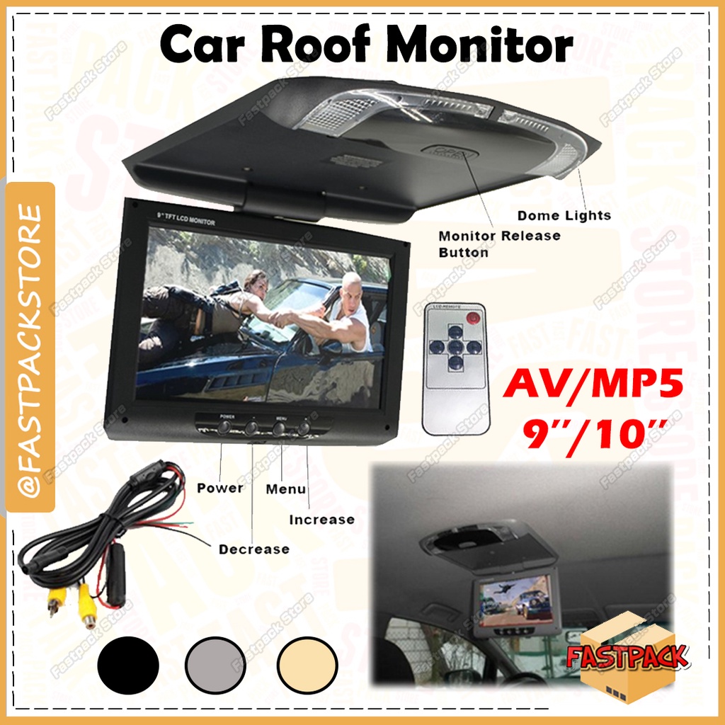 Ultra Thin Car Roof Monitor 9 inches 10 inches AV MP5 Ceiling Mount ...