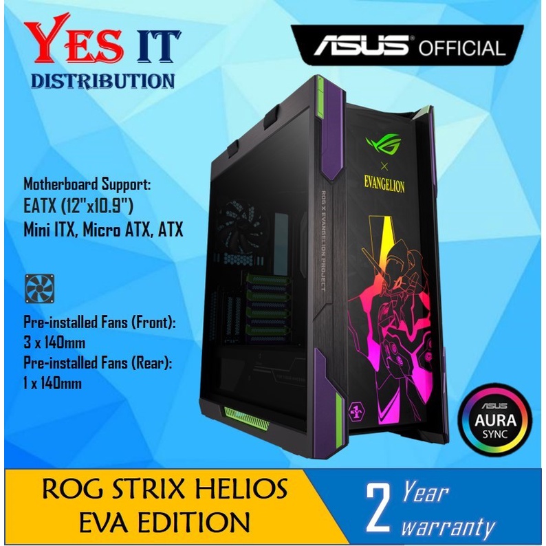 ASUS ROG Strix Helios EVA Edition Mid-tower Gaming Case (NEW) | Shopee ...