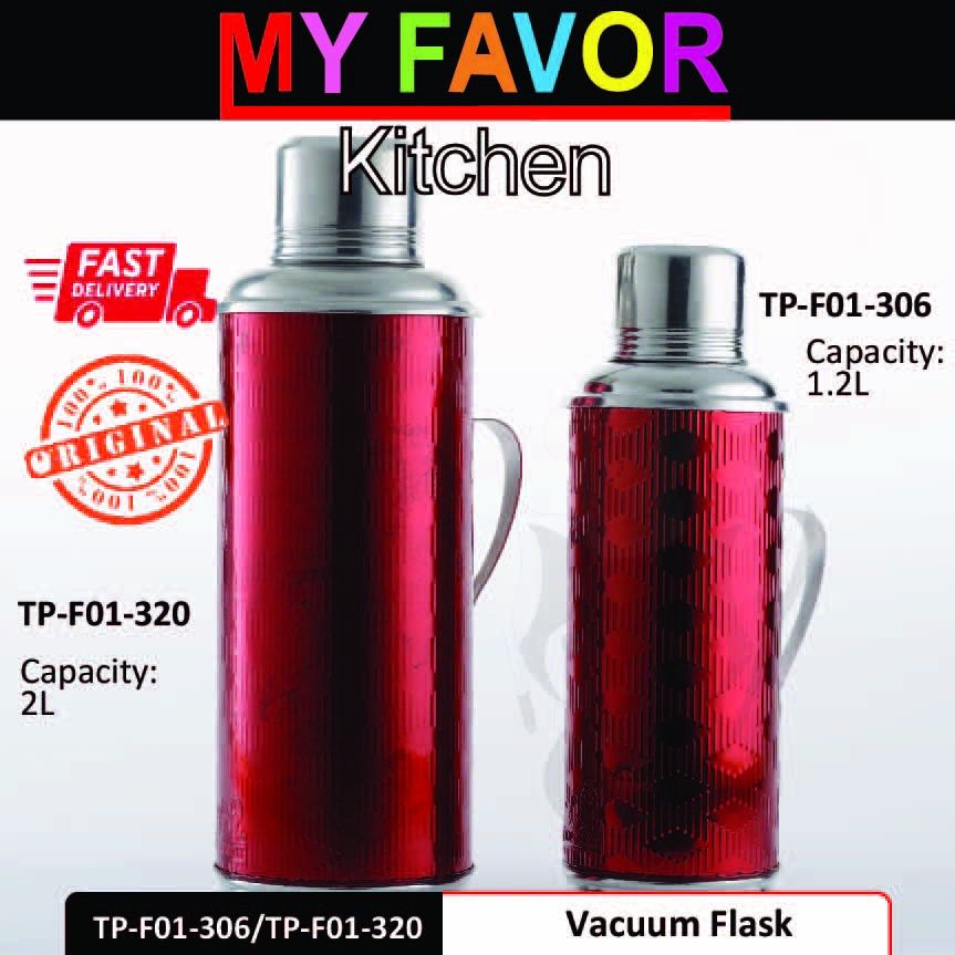 TOP POINT Traditional Red Glass Vacuum Flask Thermo Hospital Kelalang ...