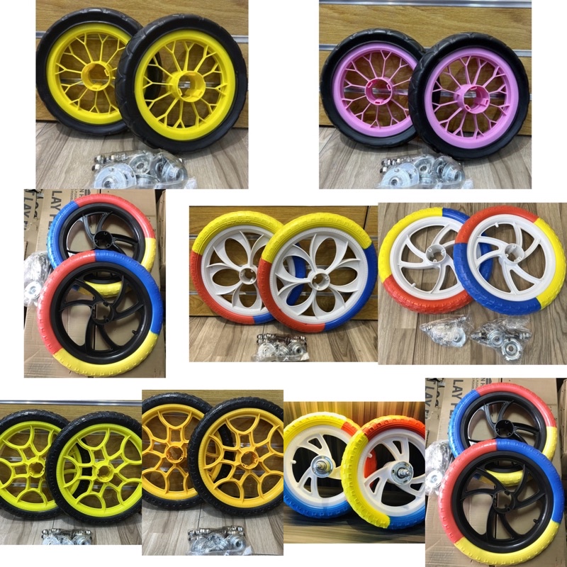 12"/ 14'' /16'' INCH KIDS BICYCLE PVC RIM TIRE COLOR FULL SET BASIKAL ...