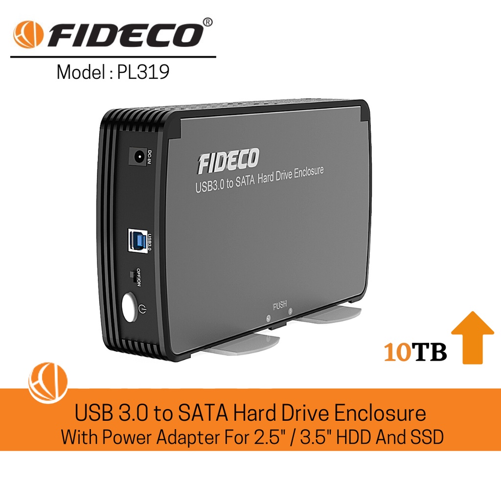 FIDECO A3U-U3 External Hard Disk Enclosure With Cooling Fan for 3.5" 2. ...