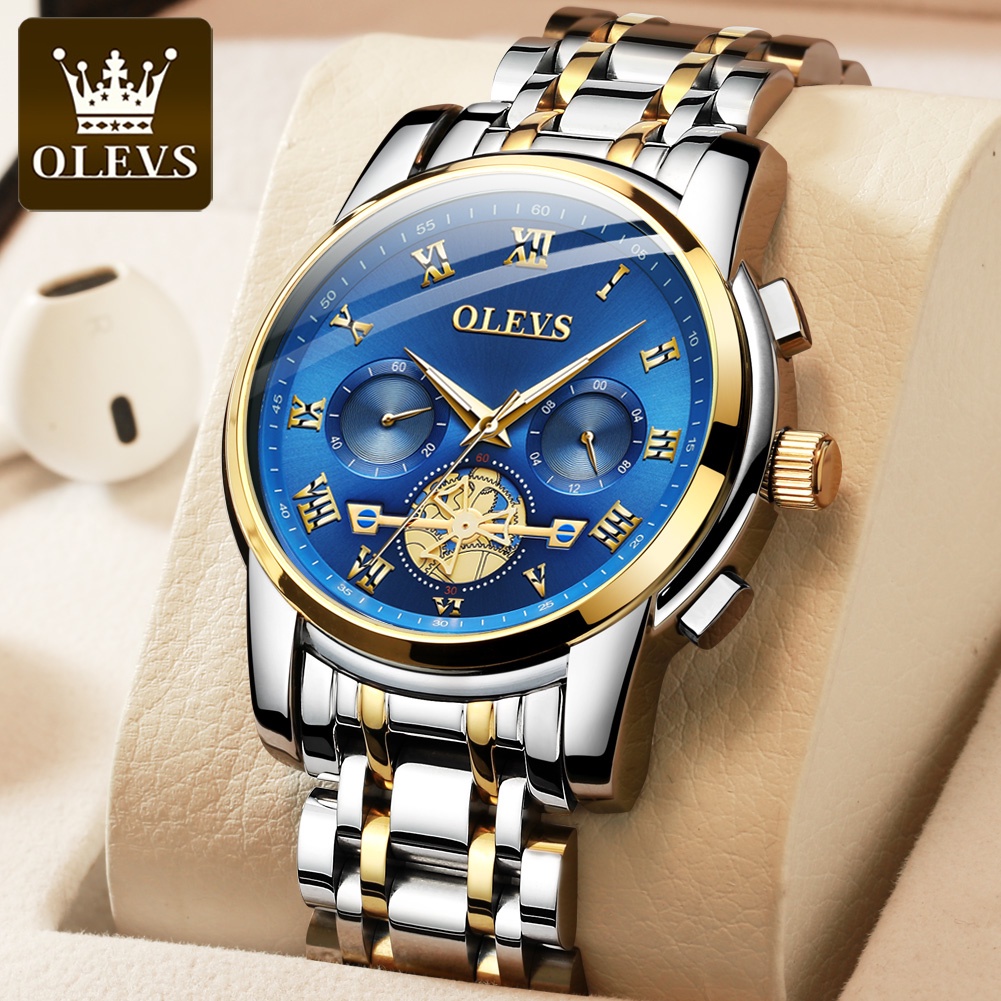 OLEVS Jam Tangan Lelaki Murah Original Chronograph Tourbillon Watch Men ...