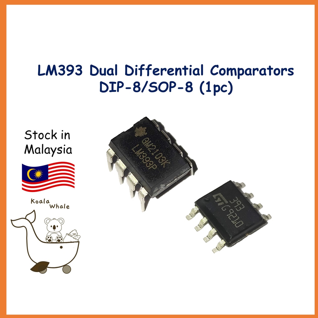 LM393 LM393P Dual Differential Comparators IC LM393DT LM393D SMD SOP-8 DIP-8 | Shopee Malaysia