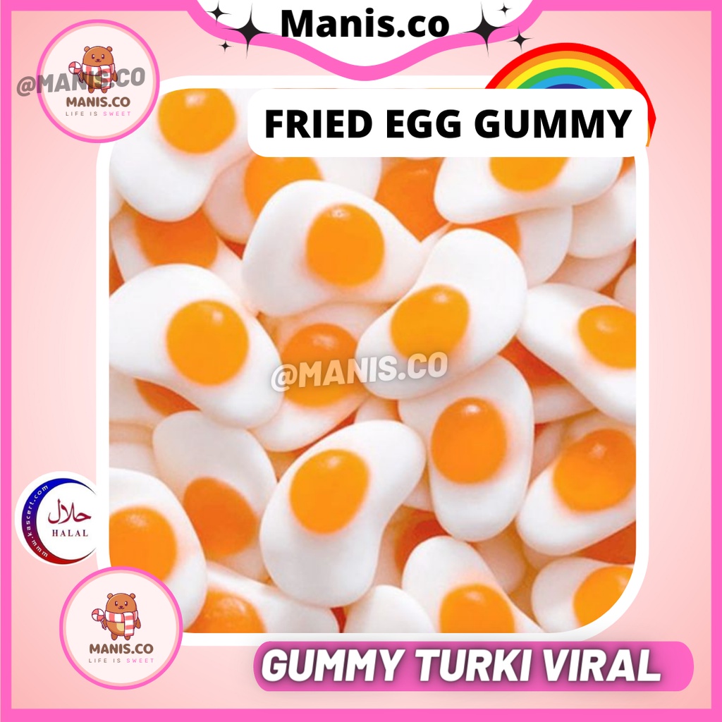 [Fried Egg] Sweet Candy Halal Gummy Bebeto Haribo Snack Gummi Jelly ...
