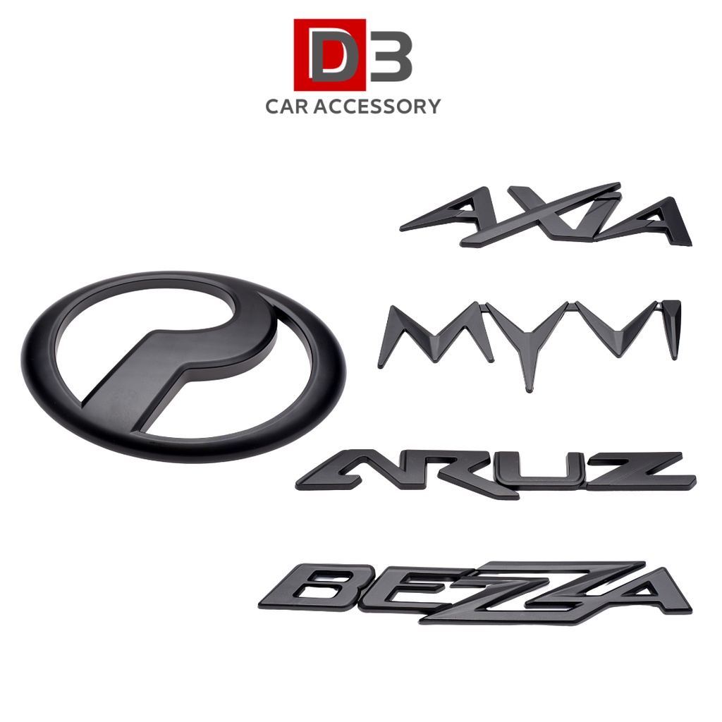 Perodua Logo matte Black Axia Aruz MYVI Alza Bezza Front and Rear Logo ...