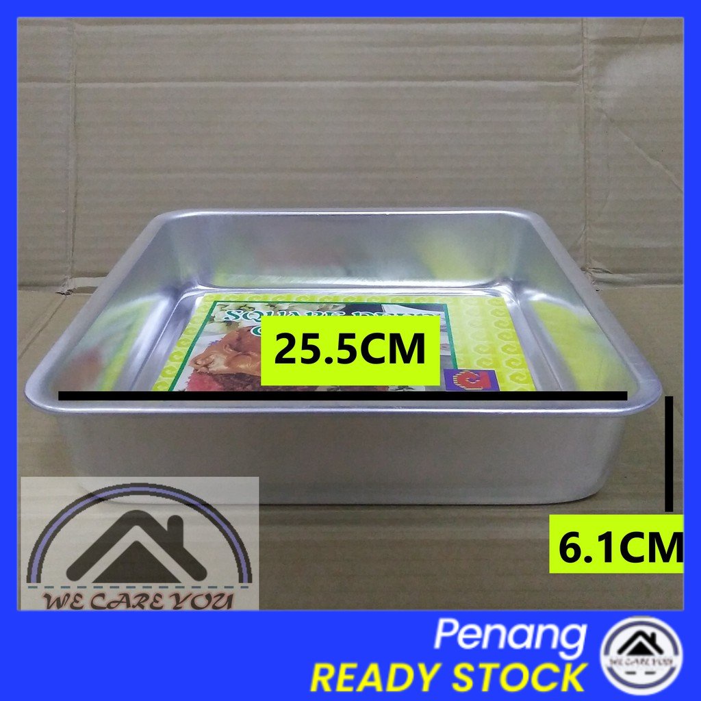 Wecareyou20 25CM Square Cake Mould 10INCH with Fixed Base Acuan Loyang ...
