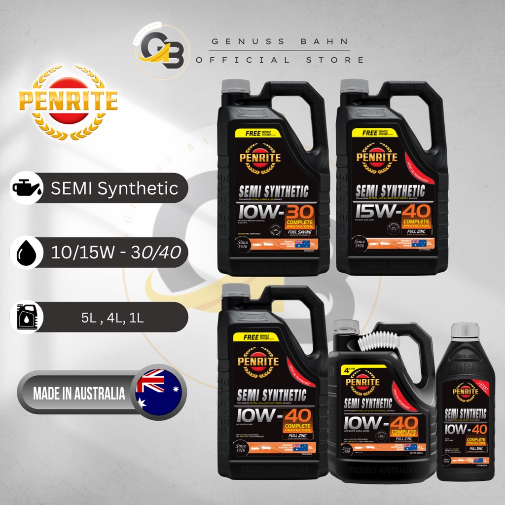 PENRITE Semi Synthetic Petrol & Diesel Engine Oil (10w30/10w40/15w40 - 5L/4L/1L) | Shopee Malaysia