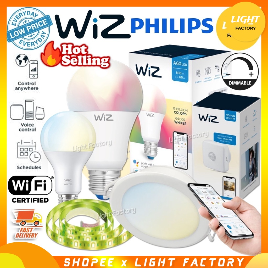 PHILIPS Wiz Tunable White | 3 Color Smart Bulb E27 E14 GU10 LED Bulb Downlight Ceiling Lamp Plug ...