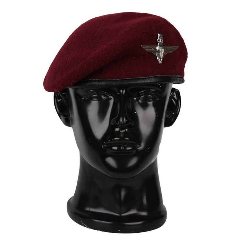 Wine Red British Velcro Paratrooper Beret Airborne Army Fan Outdoor ...