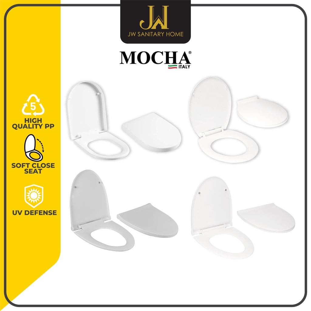 JW MOCHA Toilet Seat Cover With Soft Close Adjustable Hinge Penutup ...