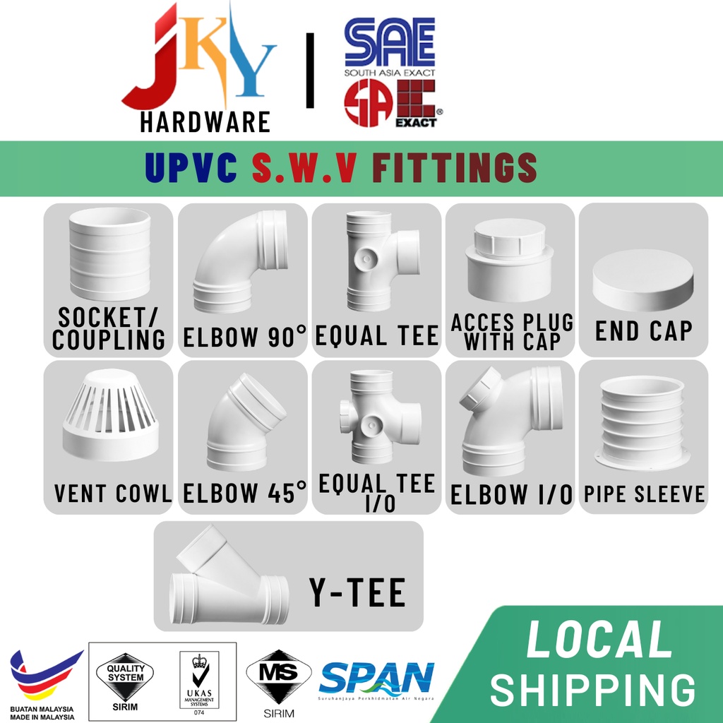 2" 56mm UPVC Fitting Sweep Bend Elbow Socket Straight Coupling Tee Pipe ...